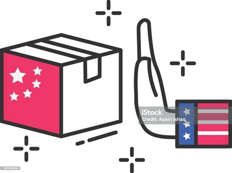 停止中美概念交易抵制中國產品向量圖示設計美國總統選舉標誌白色背景向量圖形及更多企業圖片 企業 商務 杯葛 Istock
