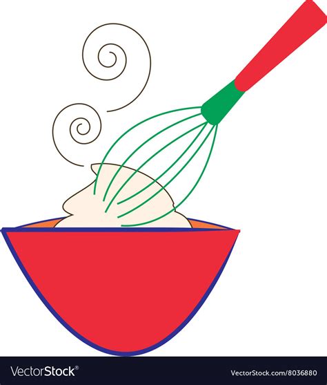 Whisk And Bowl Royalty Free Vector Image Vectorstock