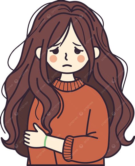 فتاة حزينة التوضيح المتجه حزين فتاة جذاب Png والمتجهات للتحميل مجانا