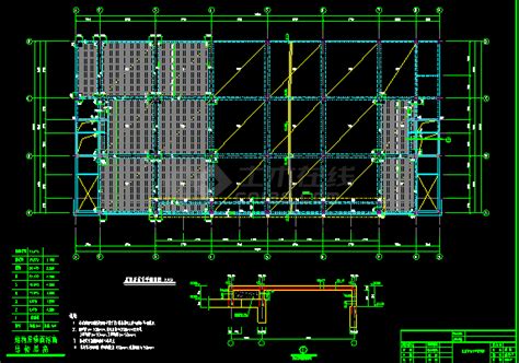 某地无梁楼盖厂房结构cad施工设计图纸工业建筑土木在线