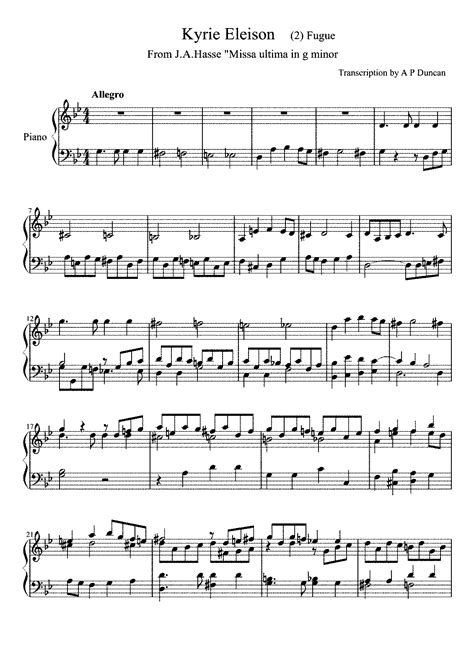 Missa In G Minor Ultima Hasse Johann Adolph Imslp
