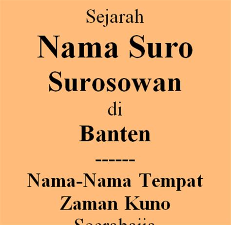 Poestaha Depok Sejarah Banten 40 Nama Suro Surosowan Di Banten