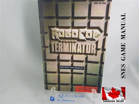 Robocop Versus Terminator Manual Snes Replacement Game Etsy