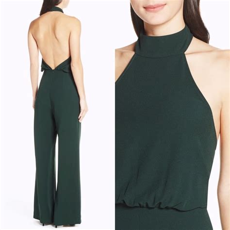 Lulus Pants And Jumpsuits Lulus Moment For Life Dark Green Halter