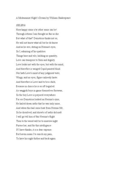 A Midsummer Nights Dream Helena Monologue Pdf