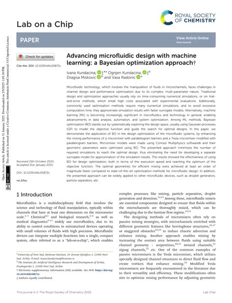 pdf advancing microfluidic design with machine learning a bayesian