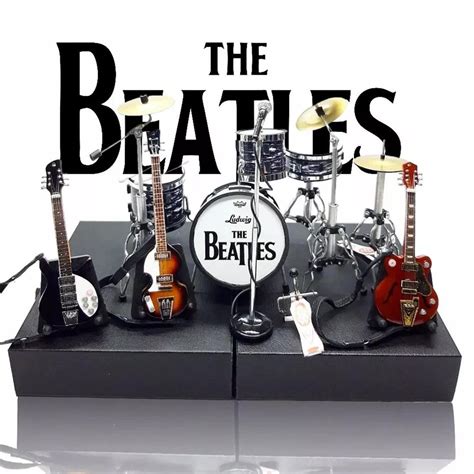 Miniature Drum Set Replica Drum Kit The Beat Les With Guitars And Bass