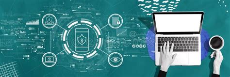 Data Privacy Concept With Person Using A Laptop Stock Image Image Of
