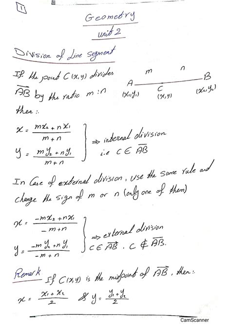 SOLUTION Division Of Line Segment Studypool