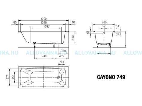 Стальная ванна Kaldewei Cayono 749 с покрытием Easy-Clean 170х70 ...