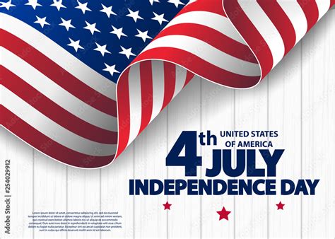 Happy 4th Of July Usa Independence Day Greeting Card With Waving