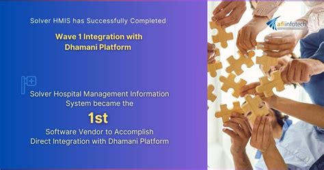Solver Erp Gcc On Linkedin Solver Hmis Successfully Completed Wave1 Integration With Dhamani