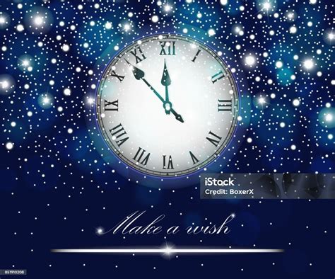 빈티지 시계 블루 스타일으로 새 해와 크리스마스 컨셉 벡터 일러스트 레이 션 0명에 대한 스톡 벡터 아트 및 기타 이미지 0