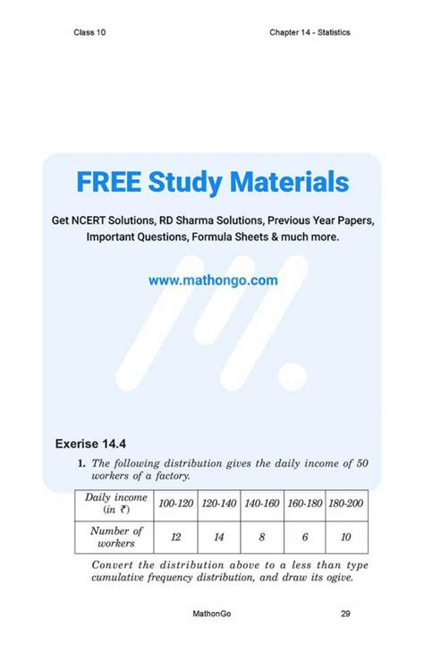 Ncert Solutions For Class 10 Maths Chapter 14 Exercise 14 4 Mathongo