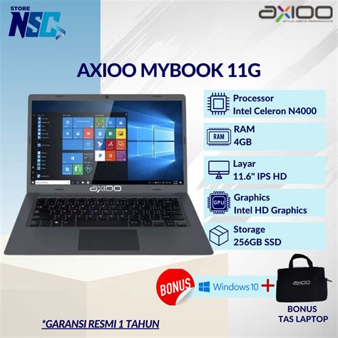 Jual Axioo MyBook 11G Intel N4000 RAM 4GB SSD 256GB 11 HD Windows 10