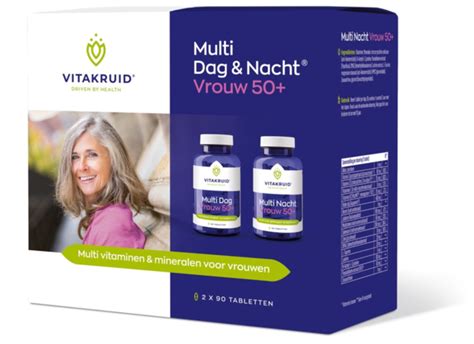 Vitakruid Multi Dag Nacht Vrouw 50 180TB Multivitamine Met Calcium