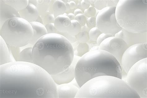 Ai Generated Abstract White Shiny Balls Background Ai Generated