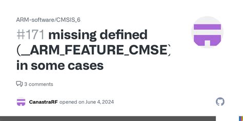 Missing Defined Armfeaturecmse In Some Cases · Issue 171 · Arm Softwarecmsis6 · Github