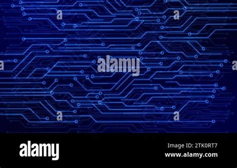 4k 3d Circuit Board With Moving Electrons Data Flow Loop Background Animation Artificial