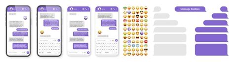 Premium Vector Smartphone Messaging App User Interface Design With Emoji Sms Text Frame Chat