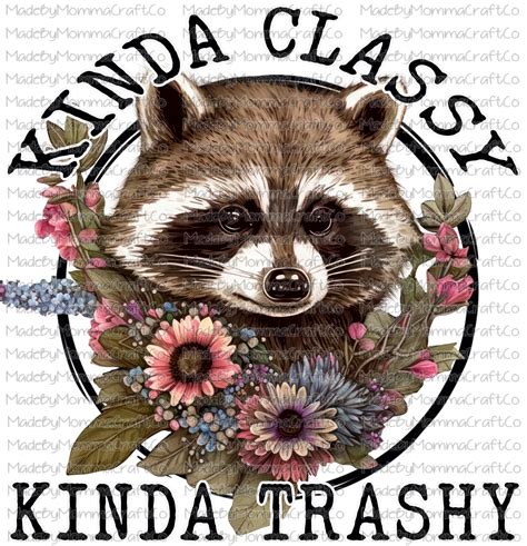 Kinda Classy Kinda Trashy Raccoon Cheat Clear Waterslide Decal Or Di