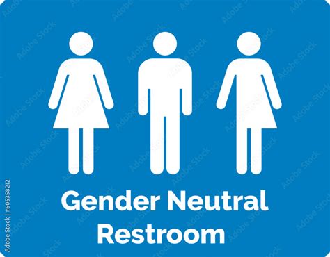 Gender Neutral Restroom Signall Gender Restroom Sign Stock Vector