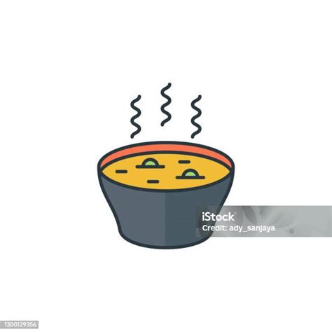 뜨거운 수프 그릇 아이콘 색상 선 윤곽 벡터 기호 흰색에 고립 된 선형 스타일의 그림 기호 로고 일러스트 디자인에 대한 스톡 벡터 아트 및 기타 이미지 Istock