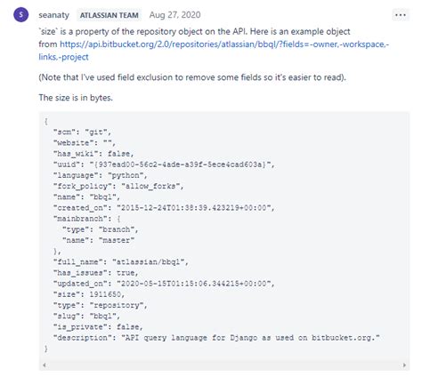 Solved How To Get The Bitbucket Repo Size By Api