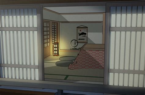 코타츠 테이블이 있는 일본 다다미 방