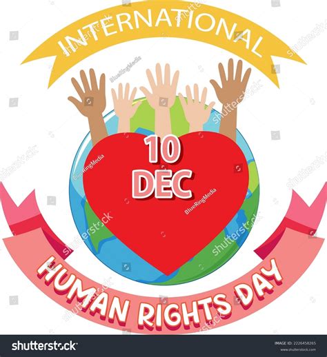 International Human Rights Day Text Banner Stock Vector Royalty Free