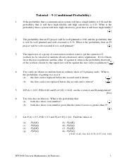 Itp Dms Tutorial Conditional Probability Pdf Tutorial