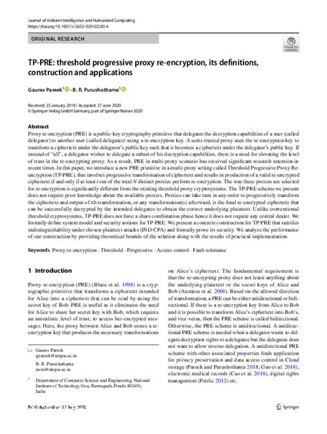 Pdf Tp Pre Threshold Progressive Proxy Re Encryption Its