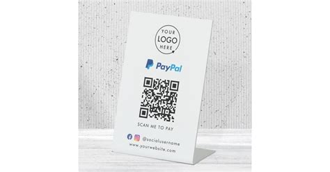 Paypal Qr Code Payment Scan To Pay Business Logo Pedestal Sign Zazzle