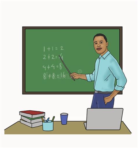 Teacher In Front Of Class Illustration With White Background Stock Illustration Illustration
