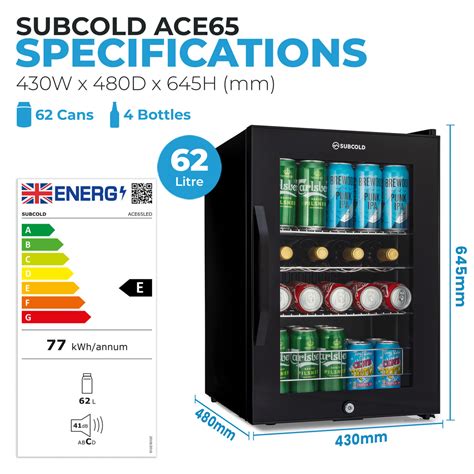 Subcold Ace65 Led Beer Fridge Black Subcold Ltd