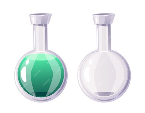 premium vector potion elixir bottle flask poison full and empty
