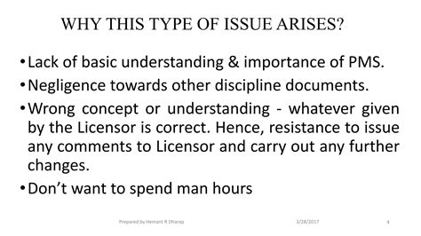 PMS Contradiction Issue PPT