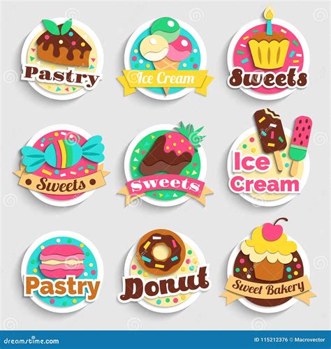 Sistema De Etiquetas De Los Pasteles De Los Postres De Los Dulces
