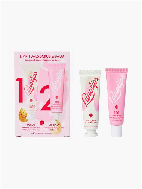 Lanolips Lip Rituals Scrub Balm Duo Strawberry MECCA
