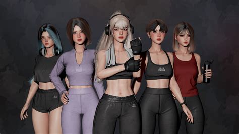 Artstation Gym Girls Game Ready Game Assets