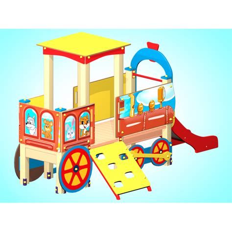 Игровые детские площадки Уютный дворик Купить Паровозик с горкой ТР 34 с доставкой и установкой