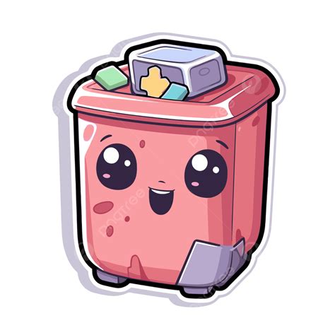 かわいいゴミ箱ステッカー ベクターイラストイラスト画像とpngフリー素材透過の無料ダウンロード Pngtree