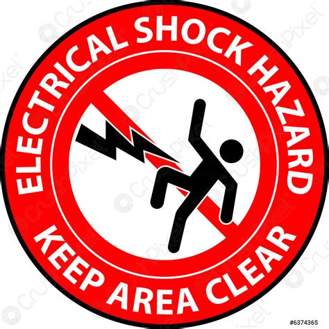 Floor Sign Electrical Shock Hazard Keep Area Clear Stock Vector