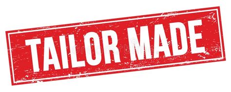 TAILOR MADE Text On Red Grungy Rectangle Stamp Stock Illustration