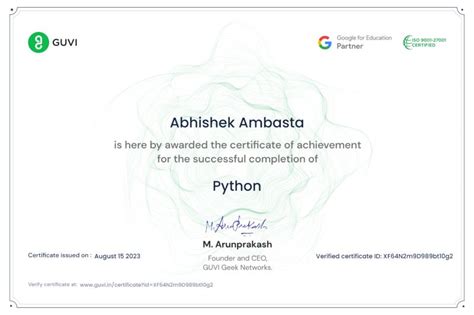 Abhishek Ambasta On Linkedin Python Certificationcompleted Python
