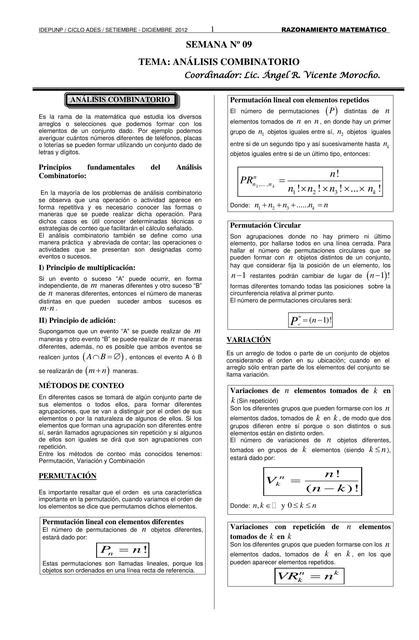 Análisis combinatorio Giussepe Mori Fernández uDocz