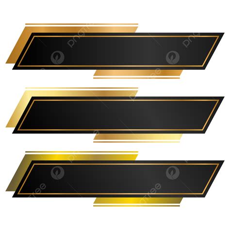 Text Box Clipart Transparent Background Black And Golden Abstract