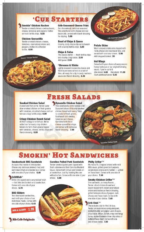 Rib Crib Bbq And Grill Menù Tulsa Main Menu Sluurpy
