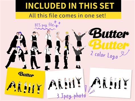 BTS Butter Logo Clipart Set Army Logo Png File Bts Butter Wall Art