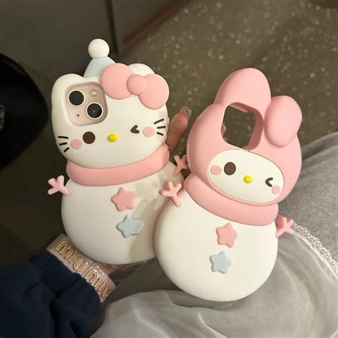 눈사람 모양 캐릭터 실리콘 범퍼 아이폰15 아이폰14 아이폰13 아이폰12 프로 맥스 귀여운 커스튬 디자인 케이스 에이블리